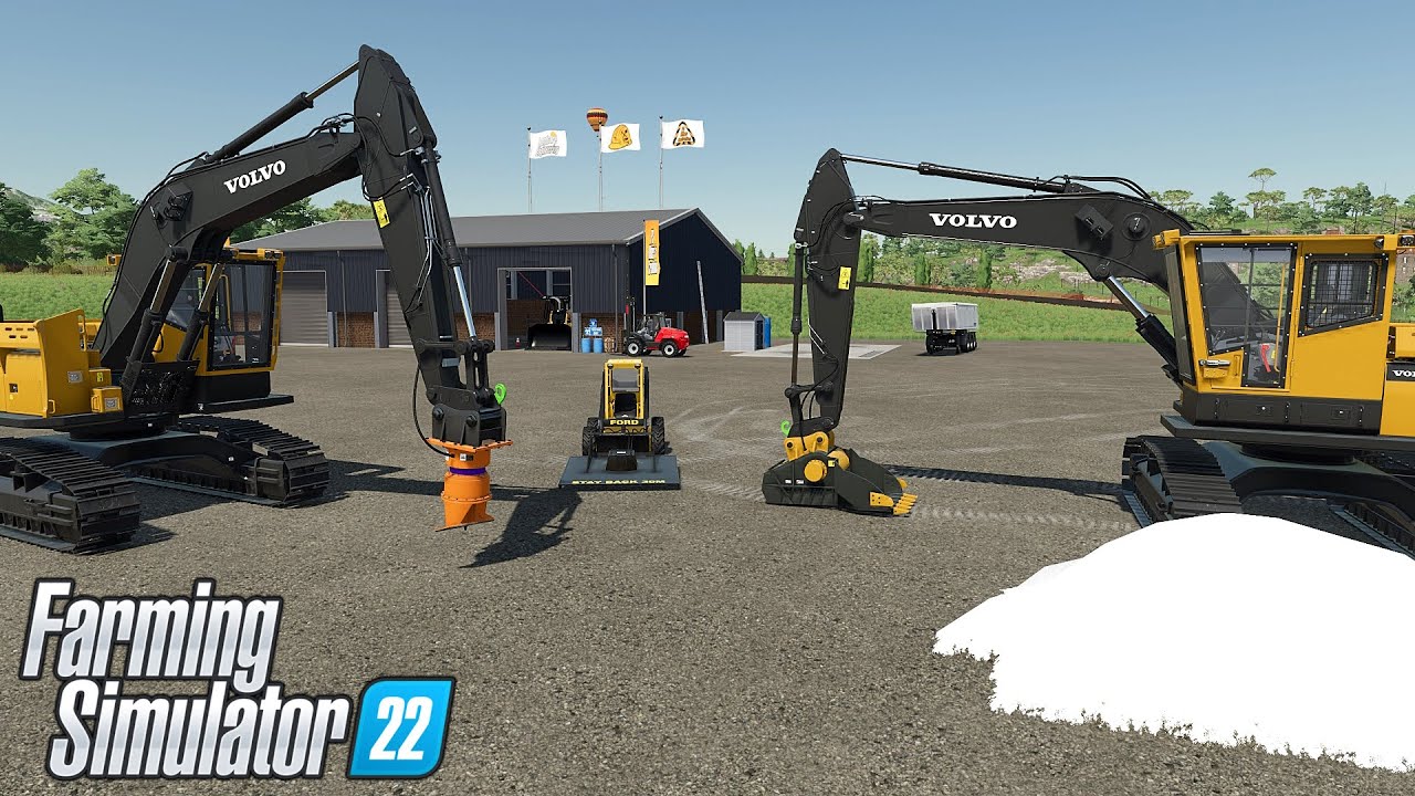 FS22 🚧 Excavator Crusher Bucket - Stump Cutter - New Mower 🚧 Farming ...