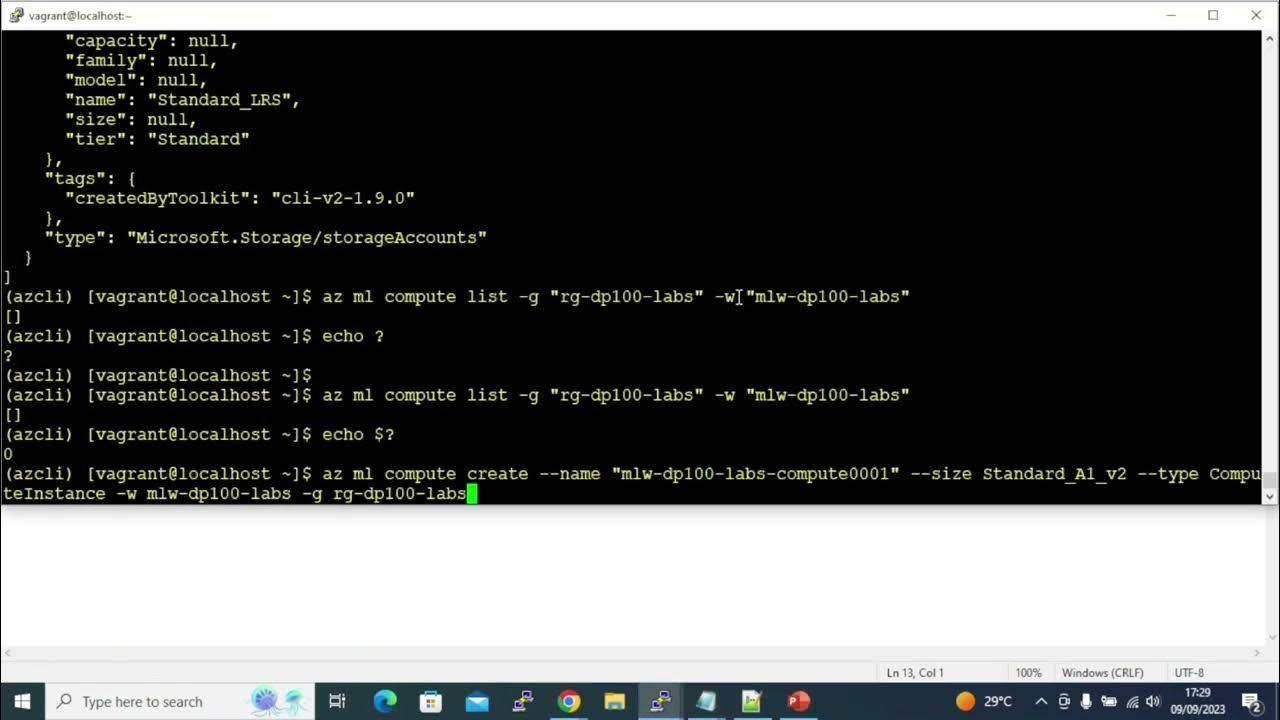 Azure ML compute Instance and Compute Cluster creation using azure cli - YouTube