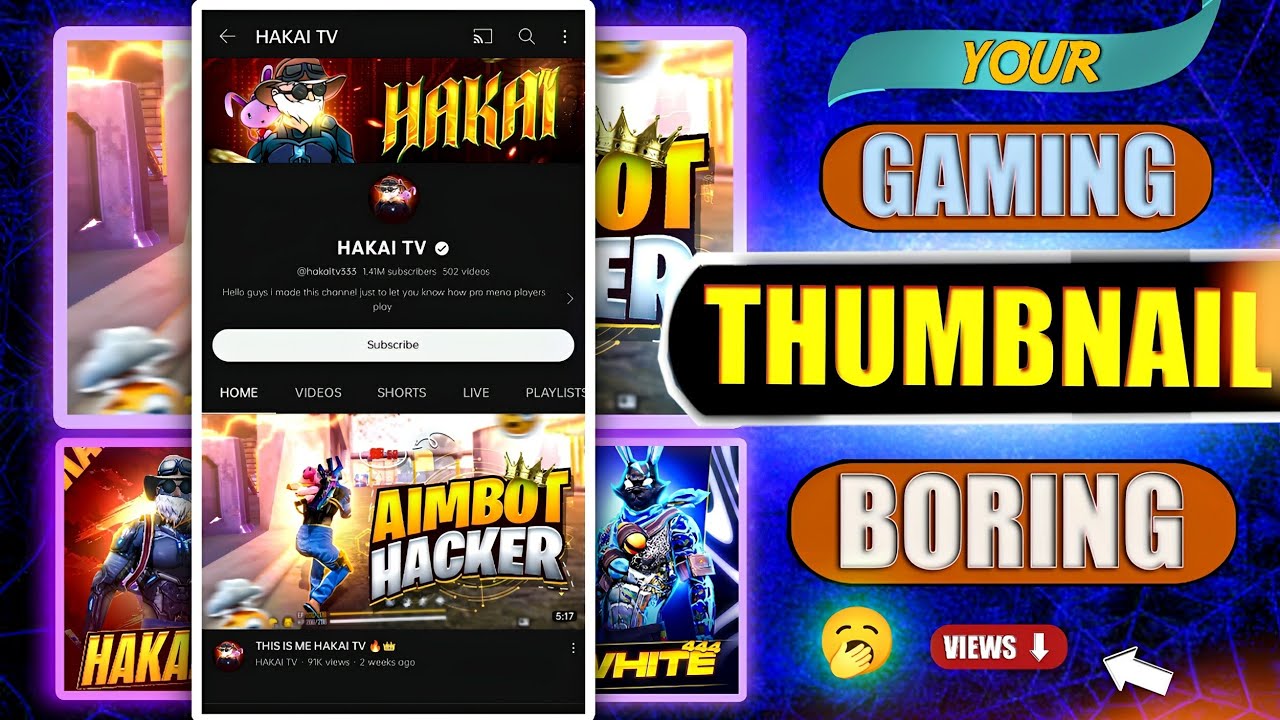 Hakai TV Thumbnail Editing Tricks Reveall 😀 || Gaming Thumbnail Kaise ...