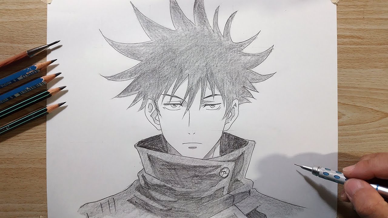 How to draw Megumi Fushiguro | Step by Step | Jujutsu Kaisen [Request ...