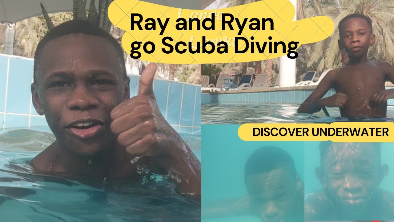 Ryan and Rayvon go for scuba diving // Learning how to swim underwater ...