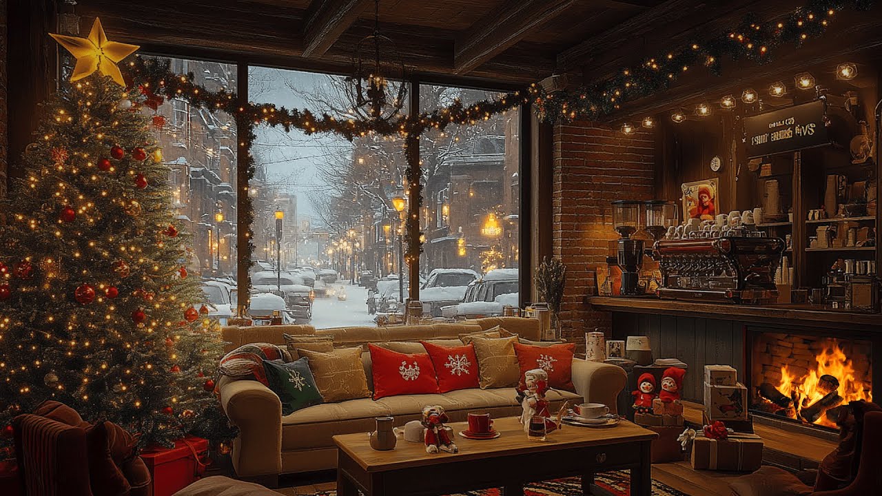 Relaxing Winter Day with Snow And Fire | Cozy Christmas Ambience for ...
