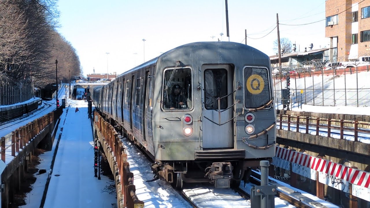 NYC Subway: Q Trains via the D Line to 9th Avenue - YouTube