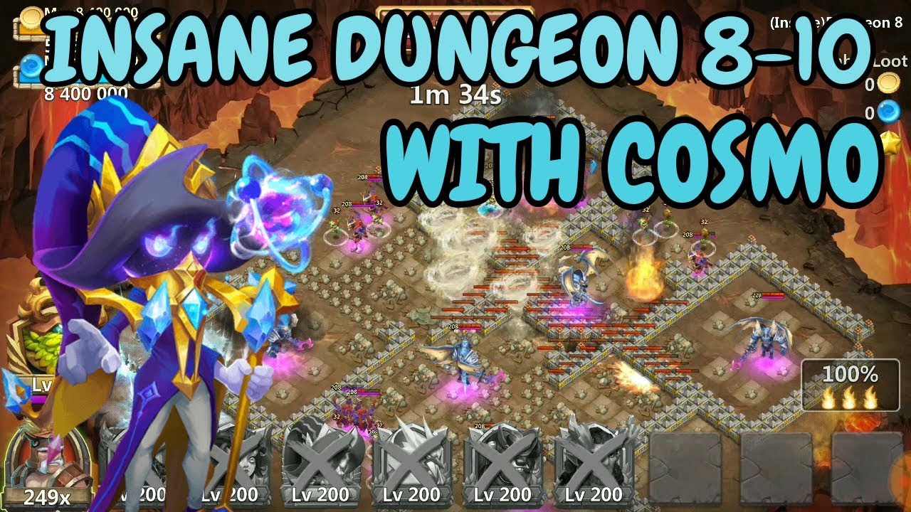 Insane Dungeon 8-10 With Cosmo l Castle Clash - YouTube