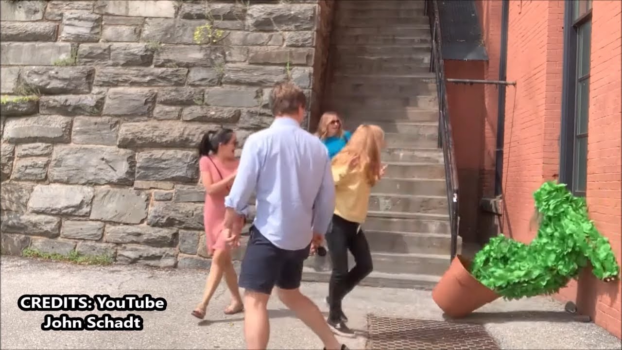 bushman prank in exorcist steps in georgetown - YouTube