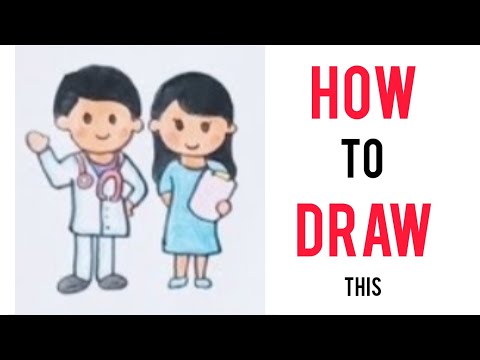 How to draw a Doctor and Nurse Healthcare Worker. - YouTube