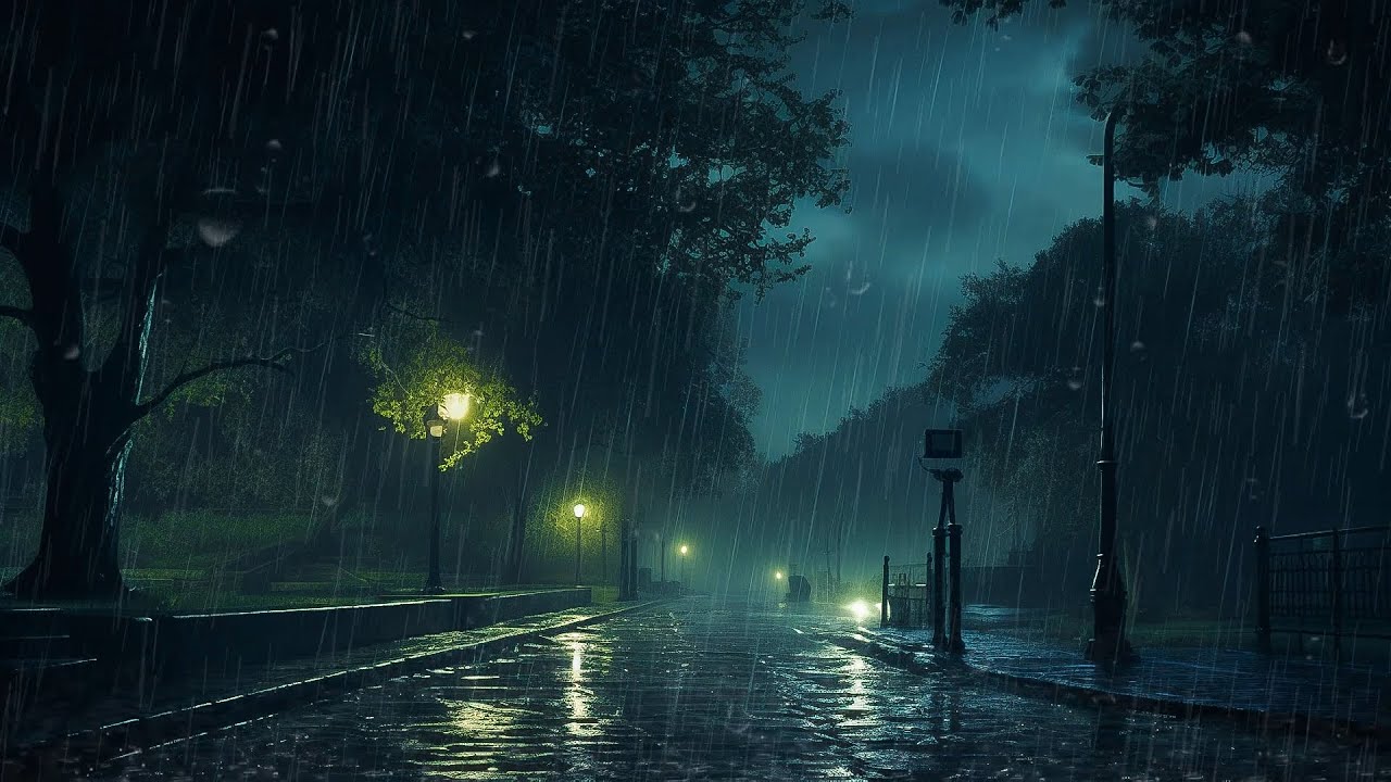 It's rain! pleasant rain on the road in a deserted suburb - ASMR for ...