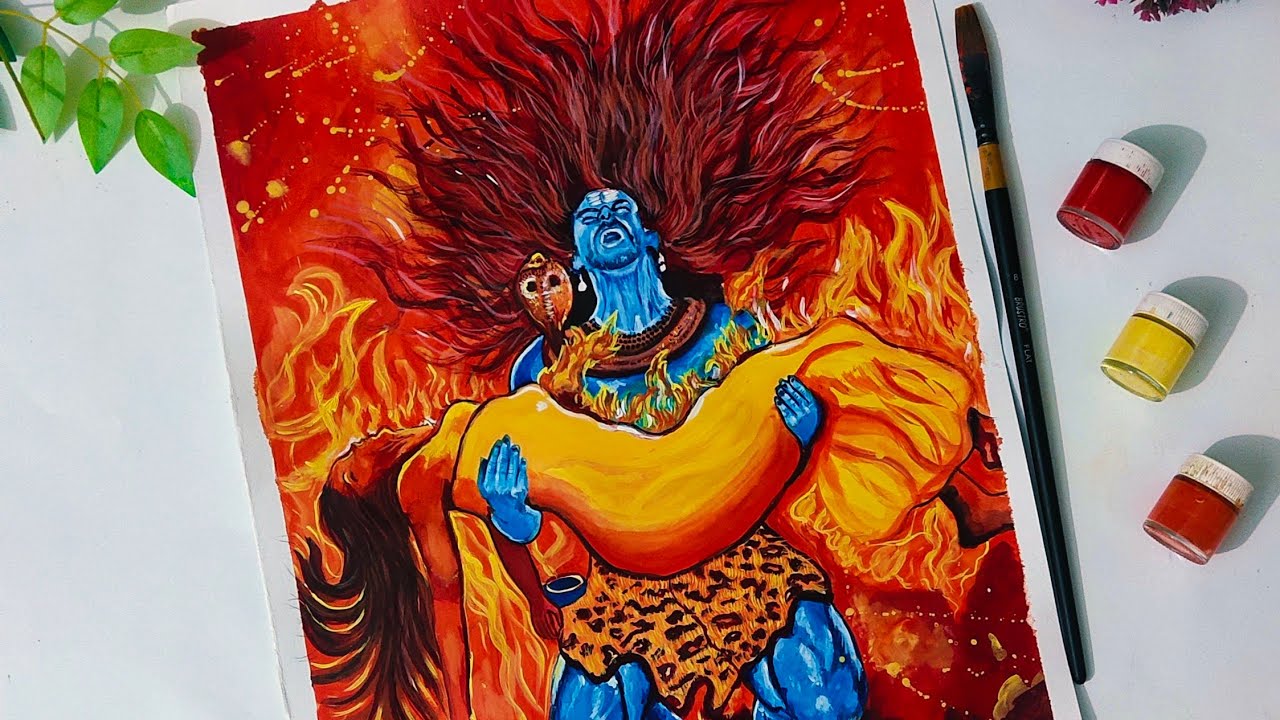 Shiv sati drawing/time lapse/acrylic painting #drawingtutorial # ...