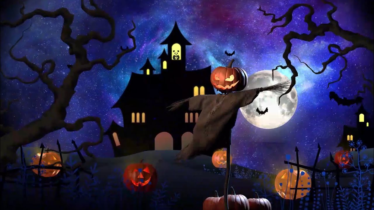 10 Hours Halloween night haunted forest ambience - Relaxing & Spooky ...