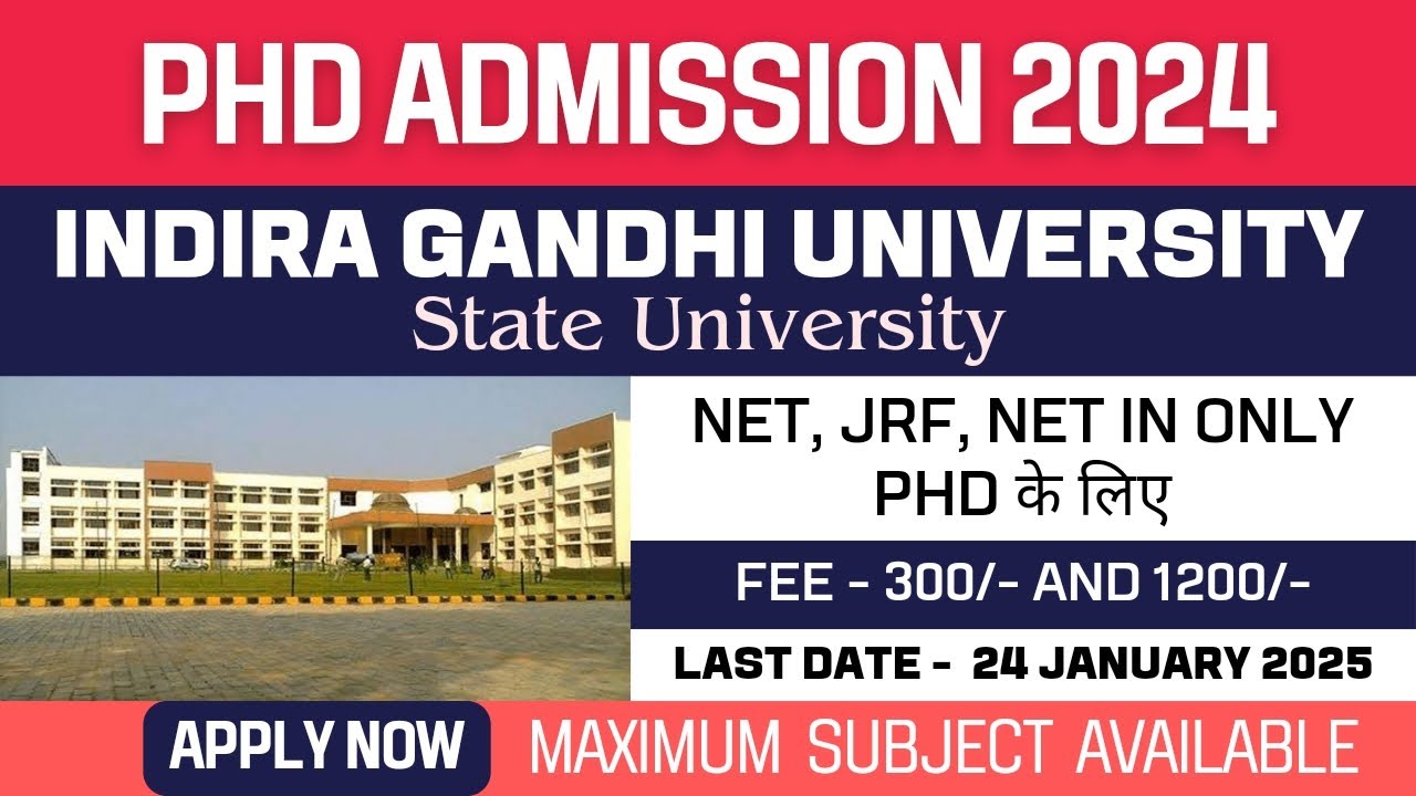 New PhD Admission 2025 | Indira Gandhi University | IGU Rewari | State ...