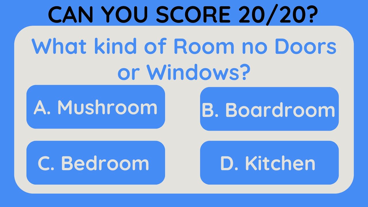 CAN YOU SCORE 20/20? | ONLY A GENIUS CAN ANSWER THESE 20 TRICKY RIDDLES ...