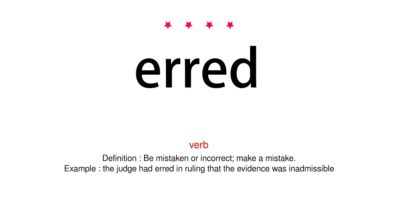 How to pronounce erred - Vocab Today - YouTube