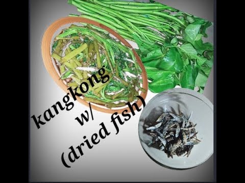 kangkong with toyo(dried fish) simpling gulay sa garden pasarapin - YouTube