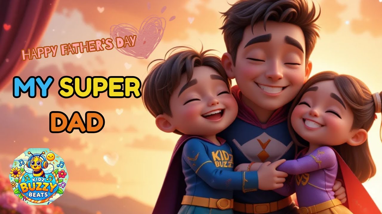 My Super Dad 💙 | Father’s Day Poem for Kids | KIDZ BUZZY BEATS - YouTube