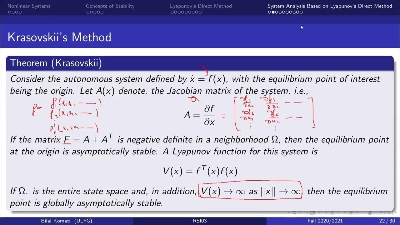 Master RSI - Lecture 2 - Lyapunov Based Control - Part 4 - YouTube