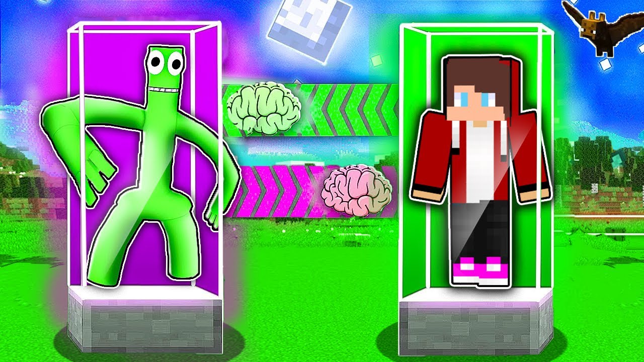 BRAIN SWAP: I BECAME A GREEN RAINBOW FRIEND in Minecraft gameplay by ...