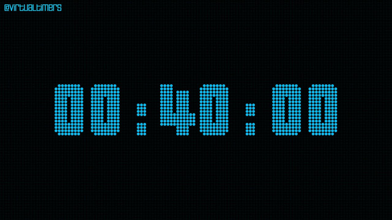 40 Minute Countdown Timer - Blue LED with Alarm and Time Markers ...