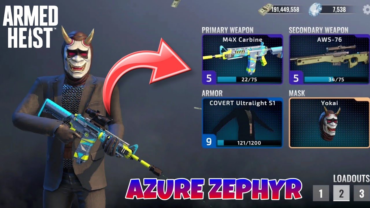 *NEW* AZURE ZEPHYR ( M4X Carbine SKIN ) ARMED HEIST - YouTube