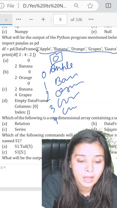 Pandas Mcqs 20 1 Question 1 Minute Pandas In One Minute Series Class 12 Ip Full Syllabus