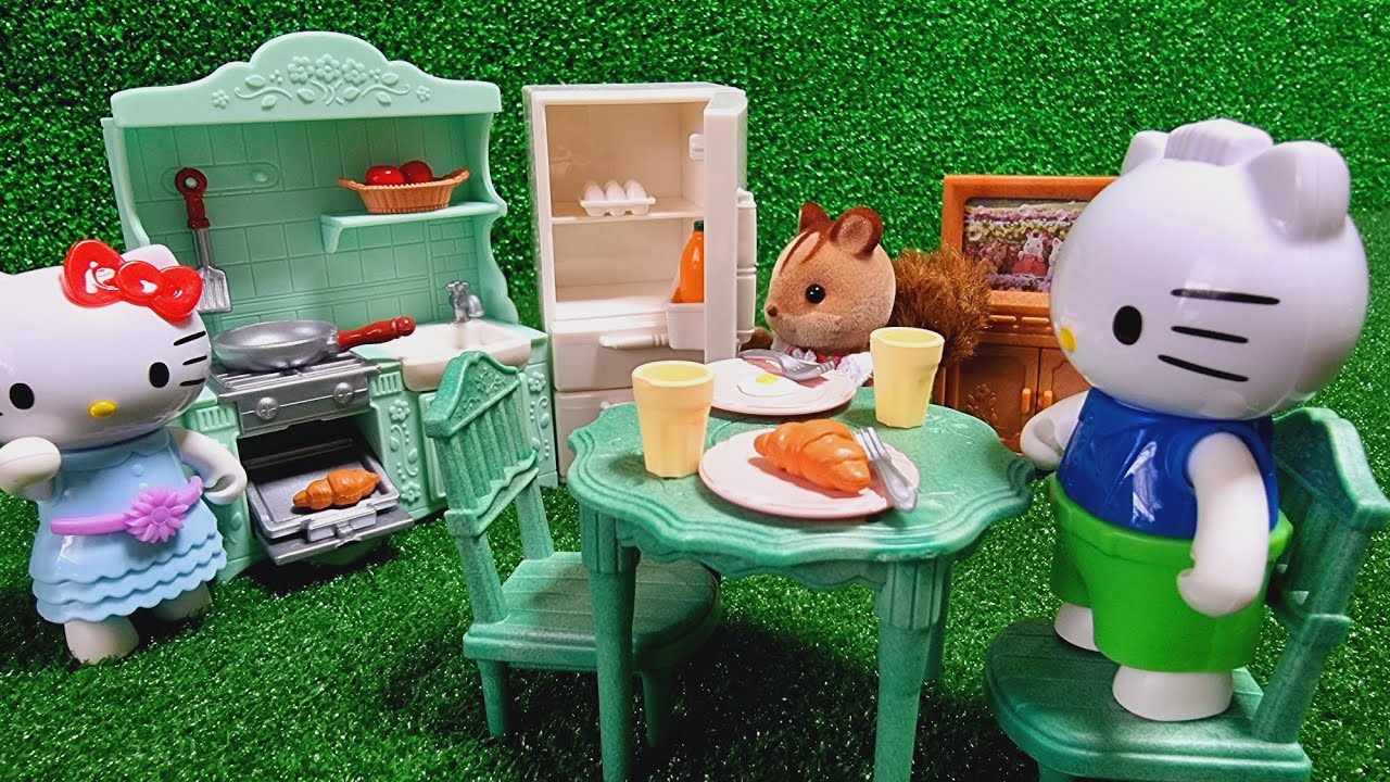 12 MINUTES Satisfying with Unboxing Hello Kitty DINING ROOM Set KITCHEN ...