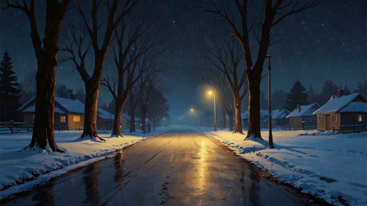 Snow vibes ️ Healing Night ️ Chill at Night For Sleep / Study / Relax ...