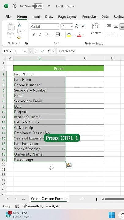 🙏how to colon custom format in excel #excel #exceltech #shortvideo #shorts - YouTube