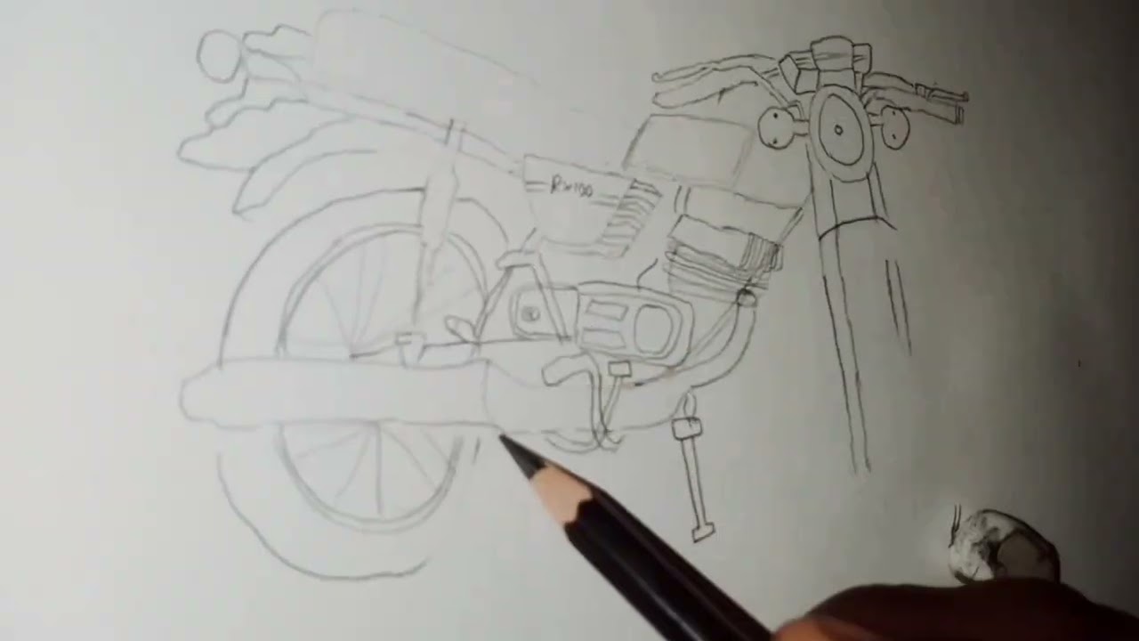 Rx100 bike drawing||It's my lover bike Rx100||A..K..arts..😉😉 - YouTube