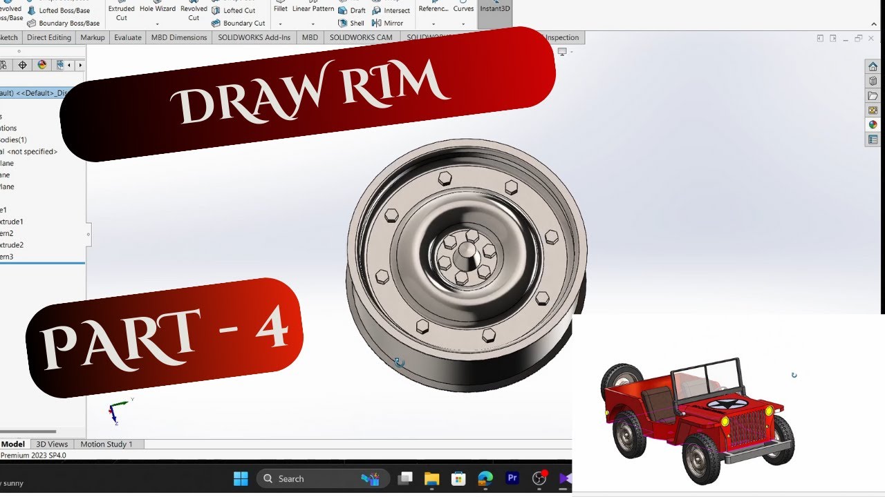 How to Draw Jeep Rim in SolidWorks | Step-by-Step Tutorial - YouTube