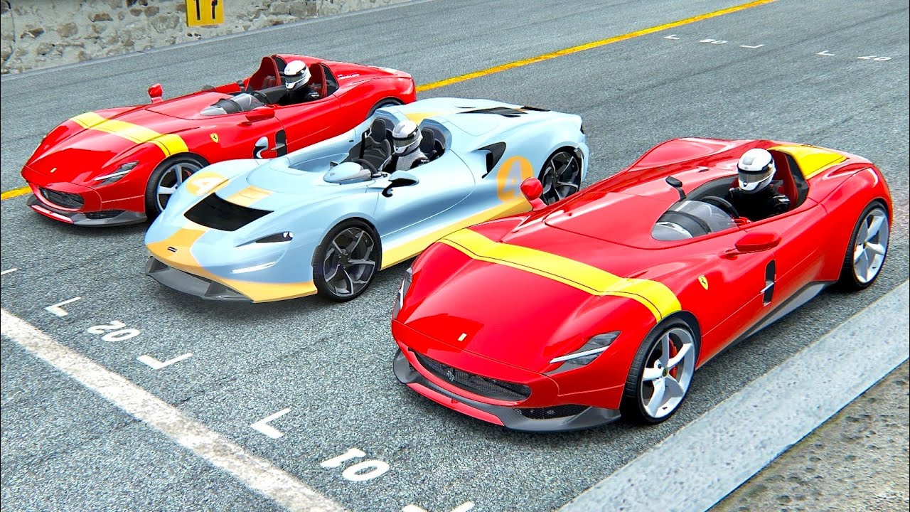 McLaren Elva vs Ferrari Monza SP1 vs Ferrari Monza SP2 at Imola GP ...