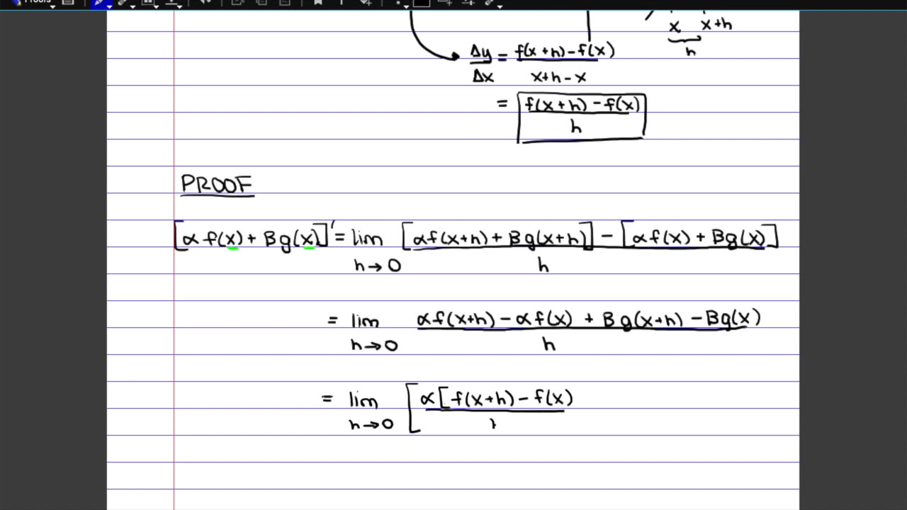 PROOF 18: Derivative of a Linear Combination (*) - YouTube