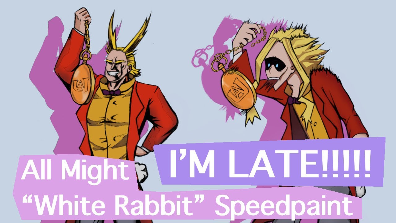 My Hero in Wonderland - All Might White Rabbit Speedpaint - YouTube