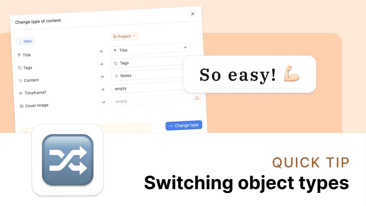 How to Change An Object Type in Capacities - YouTube