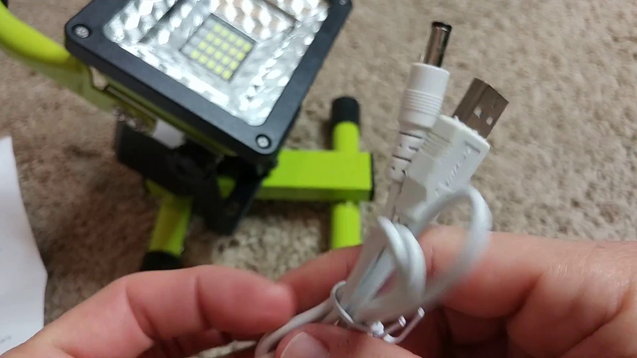 GRDE Portable Rechargeable Led Work Light 15W 24LED UNBOXING and QUICK ...