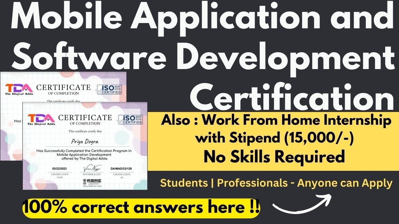 2 Free Certifications | Mobile Application and Software Development ...