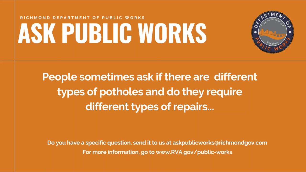 Are there different types of potholes and do they require different ...