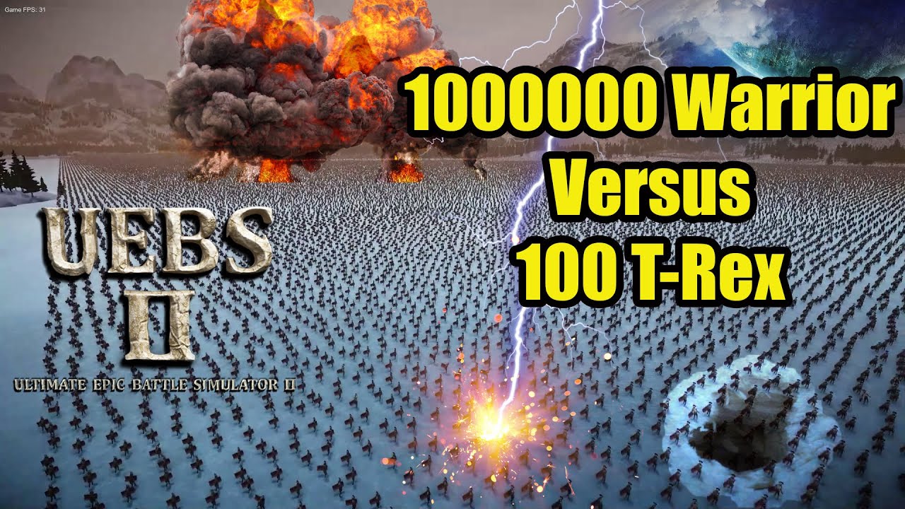 1000000 Warrior and T-Rex battle simulation | Ultimate Epic Battle simulation 2 - YouTube
