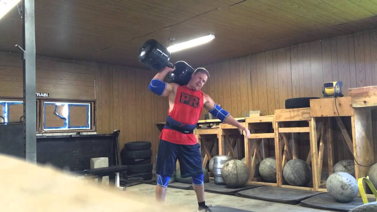 140 lb circus dumbell - YouTube
