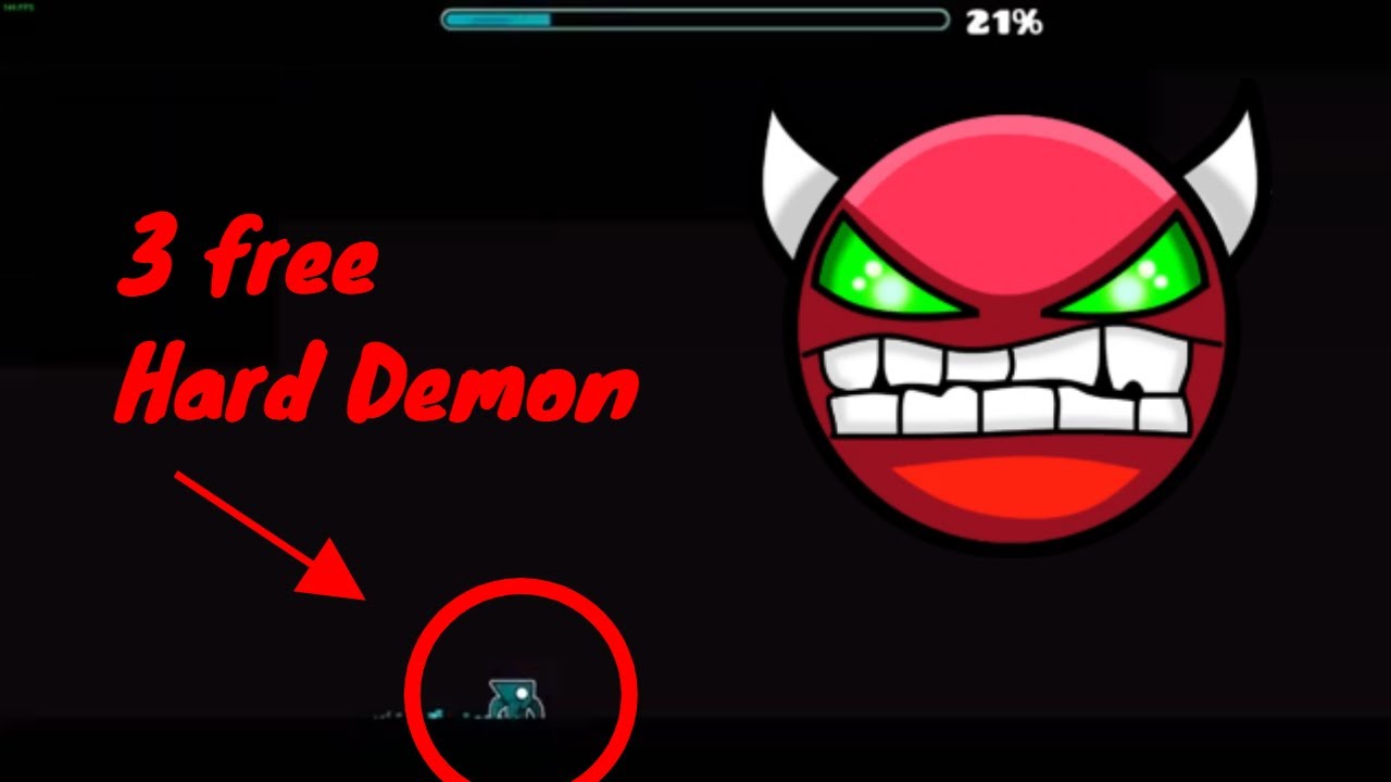 3 FREE HARD DEMON/Geometry Dash - YouTube