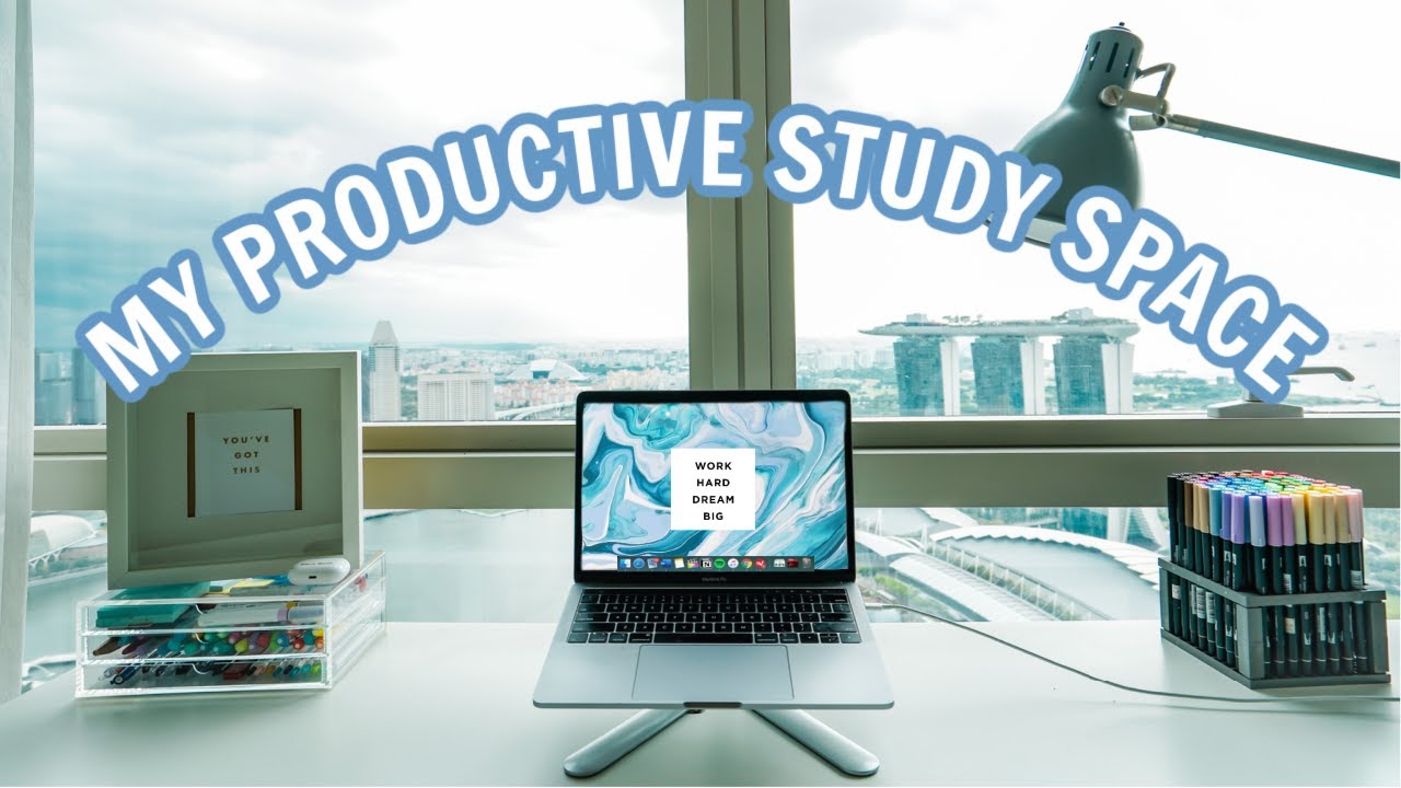 Productive Study Space + Desk Tour! *2020* - YouTube
