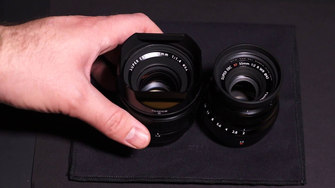 XF35mm f2 vs f1.4 - size comparison - YouTube