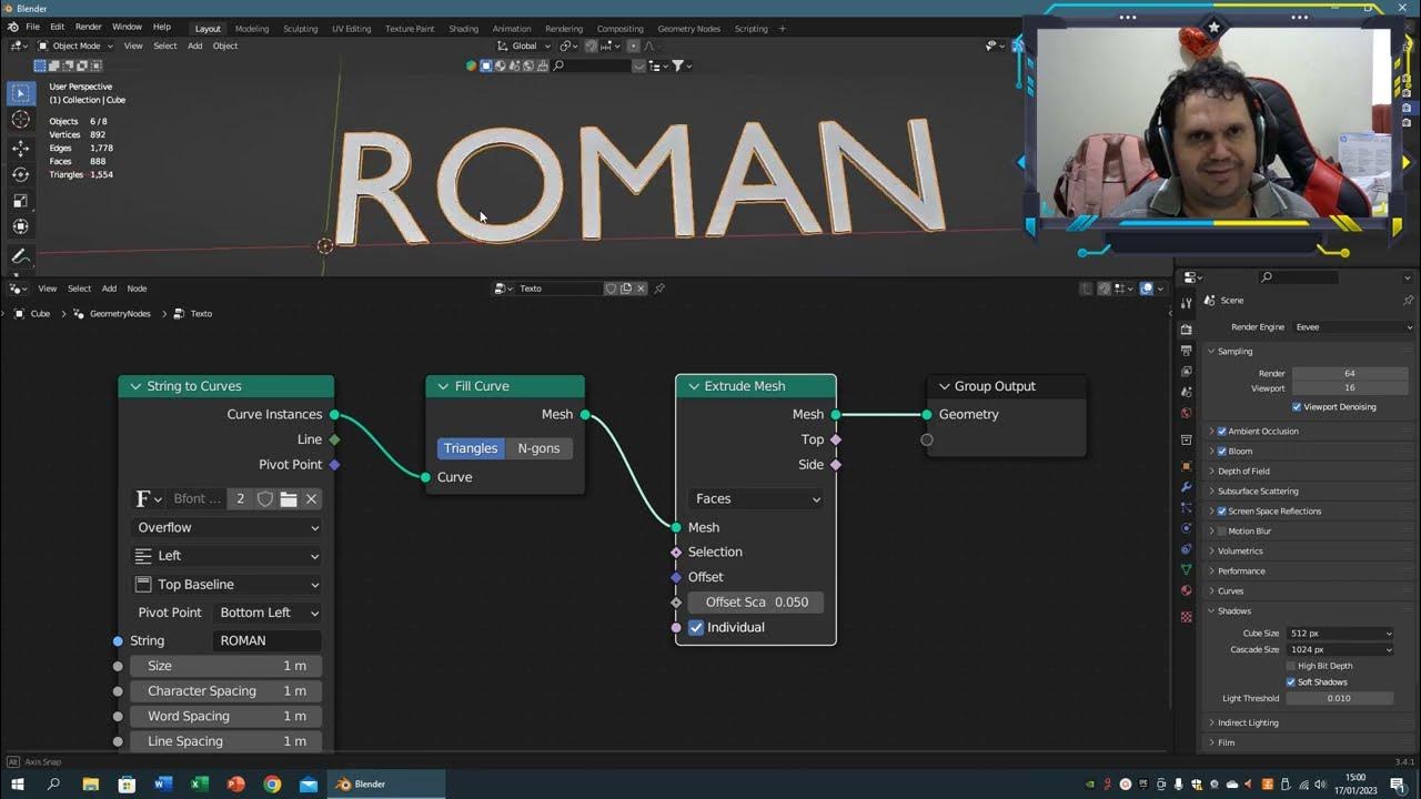 Geometry Nodes 06 - Texto, Parte 01 (Criando Cronômetro) - YouTube
