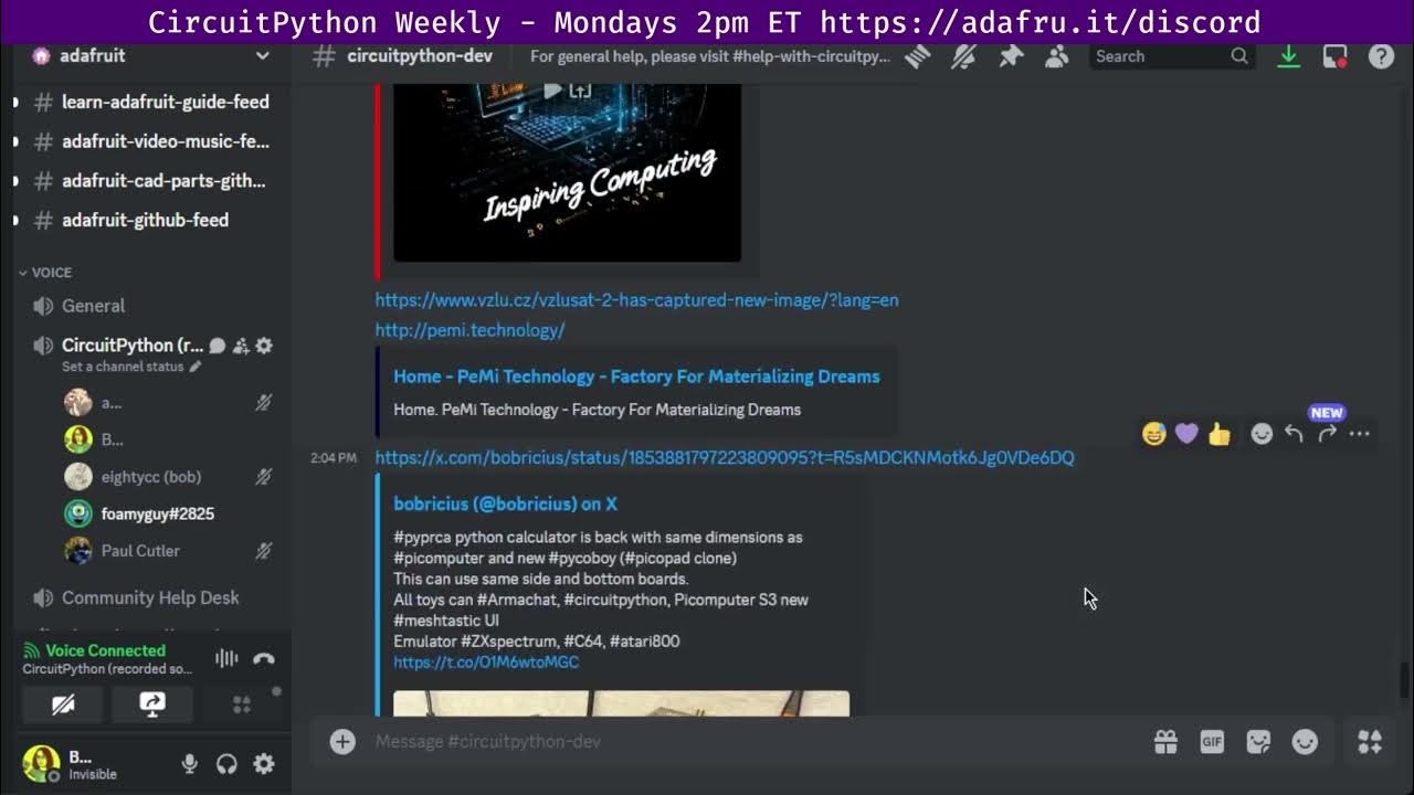 CircuitPython Weekly Meeting for November 12, 2024 @circuitpython #circuitpython #adafruit - YouTube
