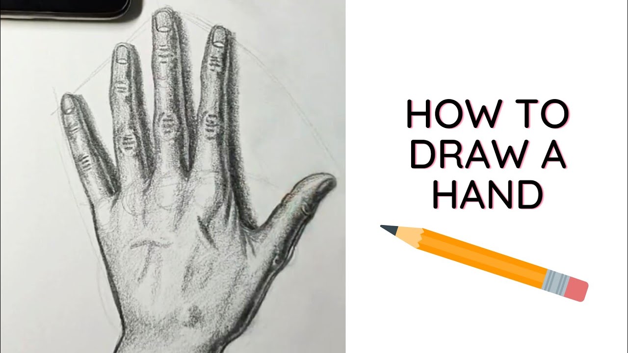 How to draw a hand - realistic - YouTube