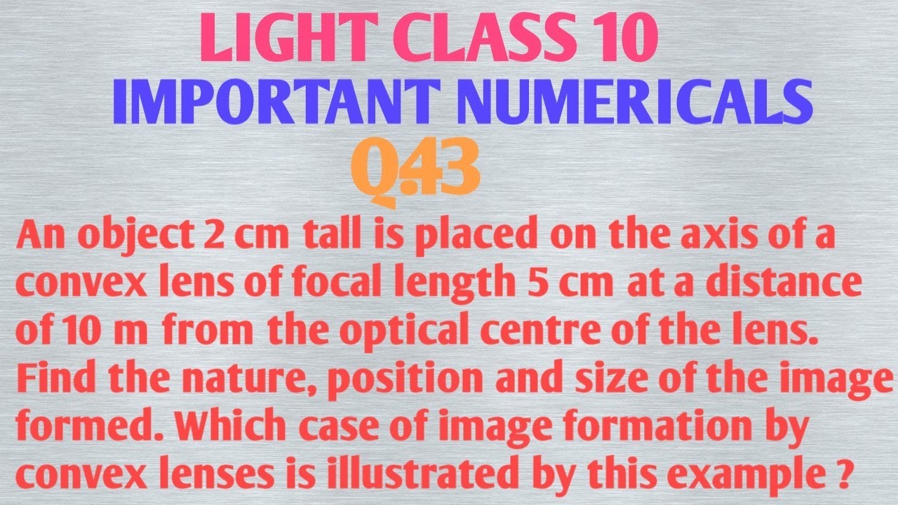 An object 2 cm tall is placed on the axis of a convex lens of focal ...