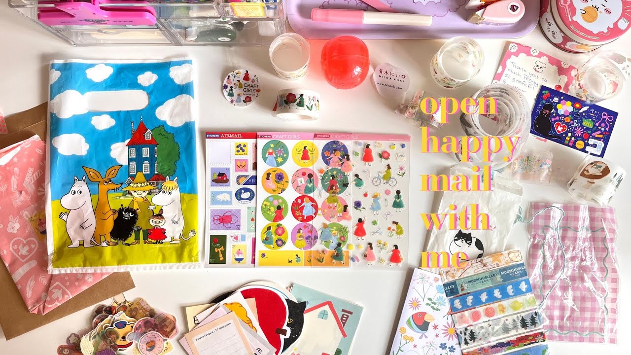 open happy mail with me // stationery haul from artist Niina Aoki 🫧 ...