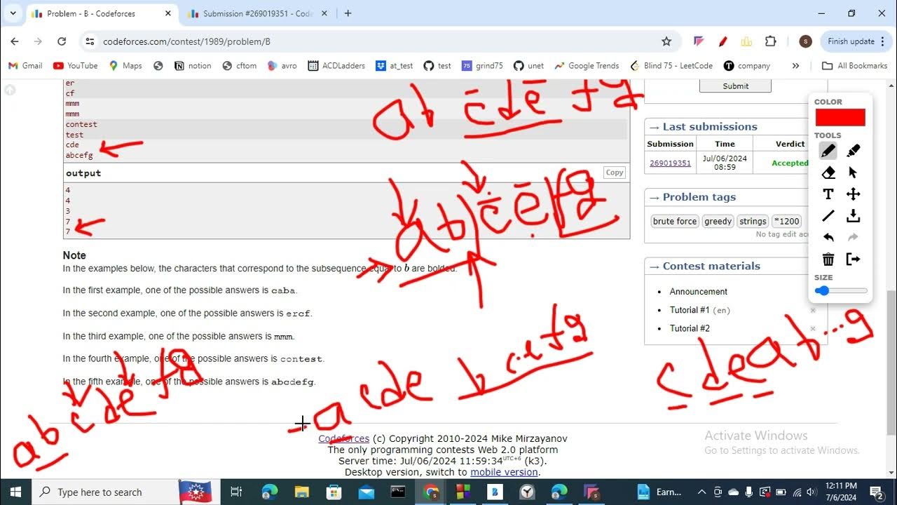 B. Substring and Subsequence || Educational Codeforces Round 167 - YouTube