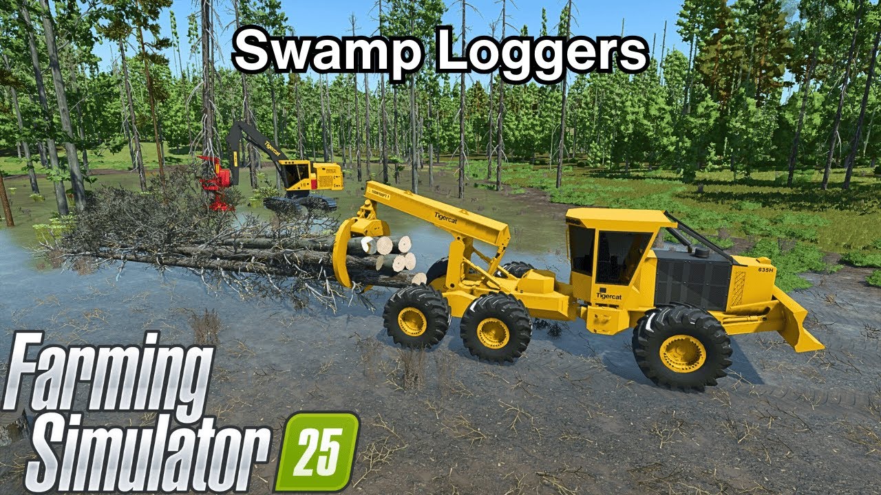 Logging in a Swamp (Farming Simulator 25) - YouTube