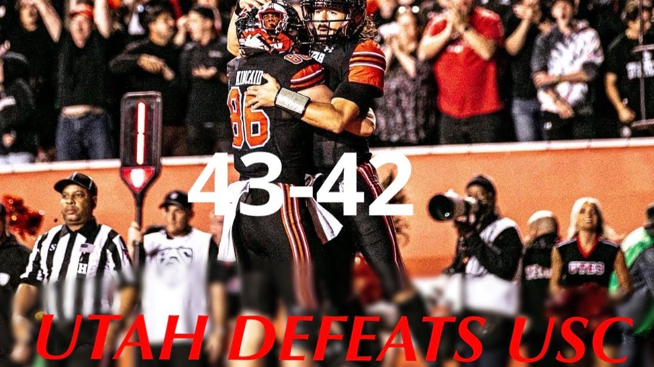 Utah defeats USC 43-42! Utes crash the party! - YouTube