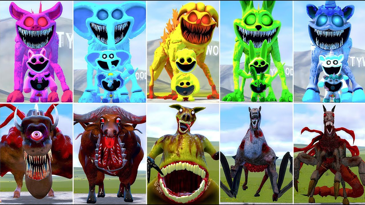 ALL SMILING CRITTERS GODZILLA TITAN VS ALL MECHATITAN FORGOTTEN In ...