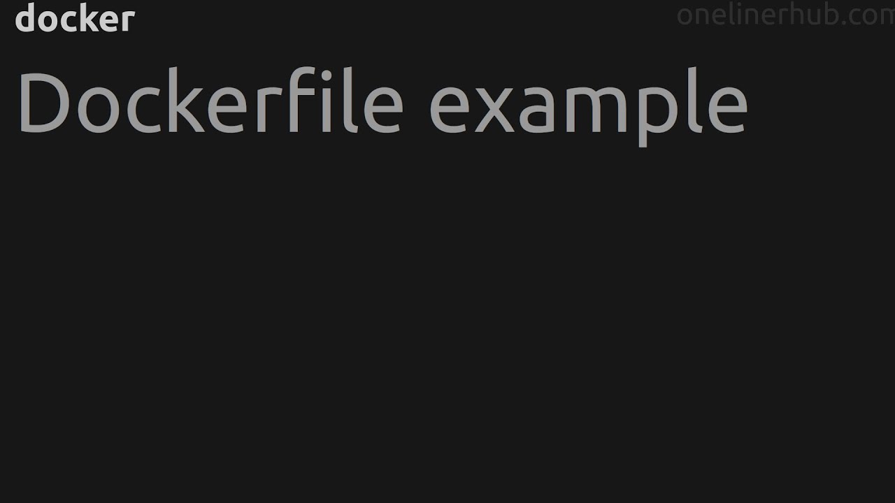 Dockerfile example #docker - YouTube